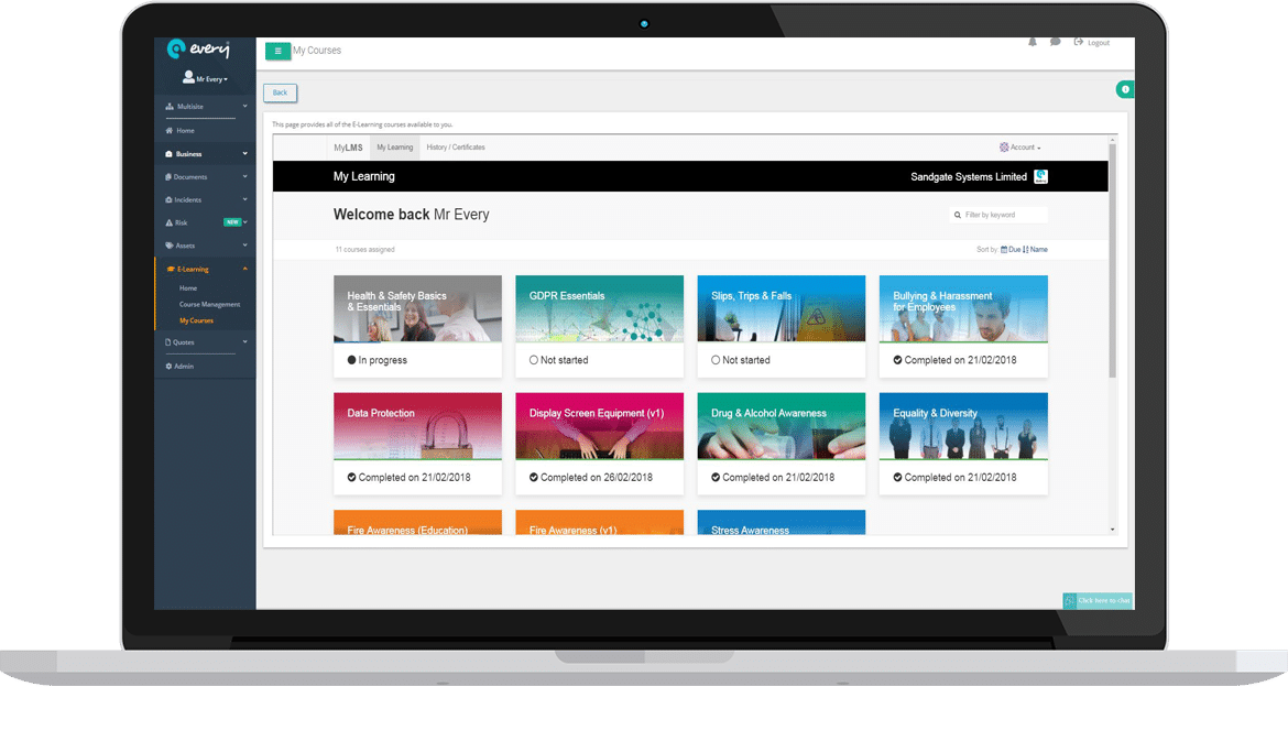 e-learning mock up | Every Compliance & HR Manager